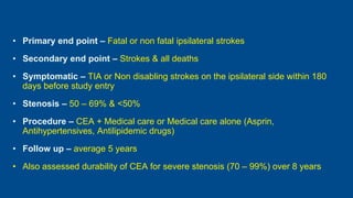 CREST & NASCET trials on Carotid Artery Disease pptx | PPTX