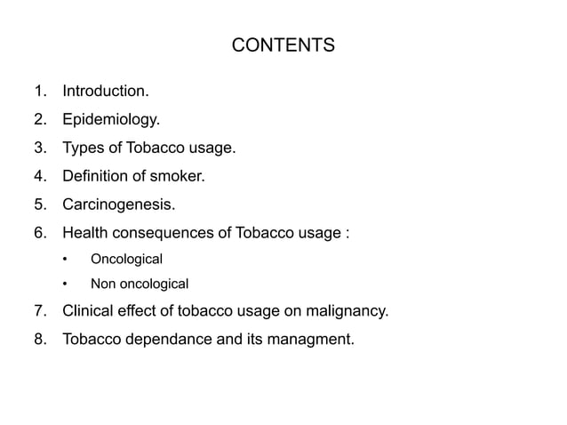 Tobacco_and_cancer - epidemiology, types of cancer caused, management ...