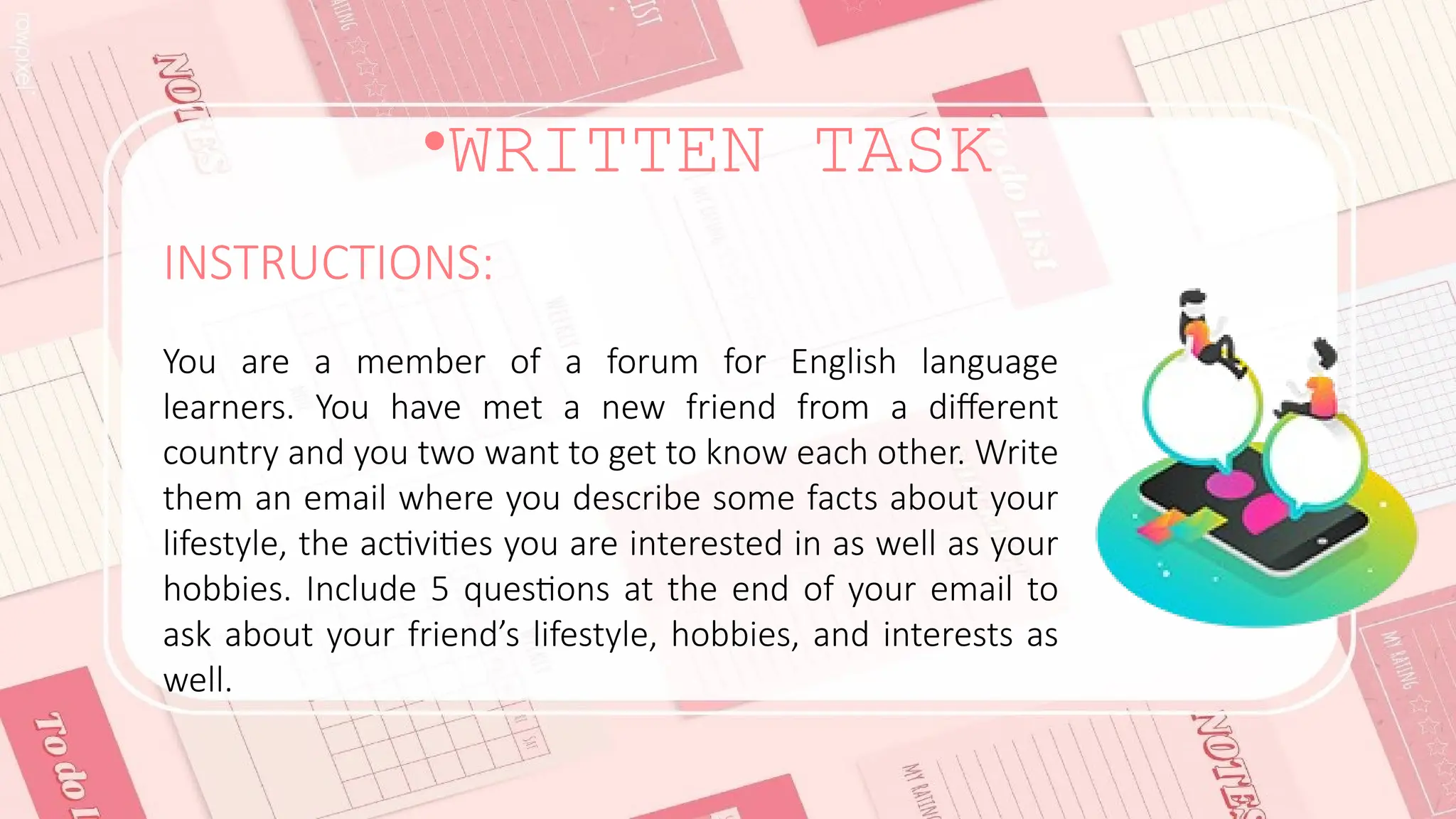 U5WT_Written task.pptx Actividad escrita | PPT