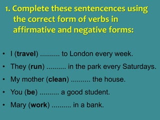 U6 present simple review exercises-1 ero-5a- a | PPT