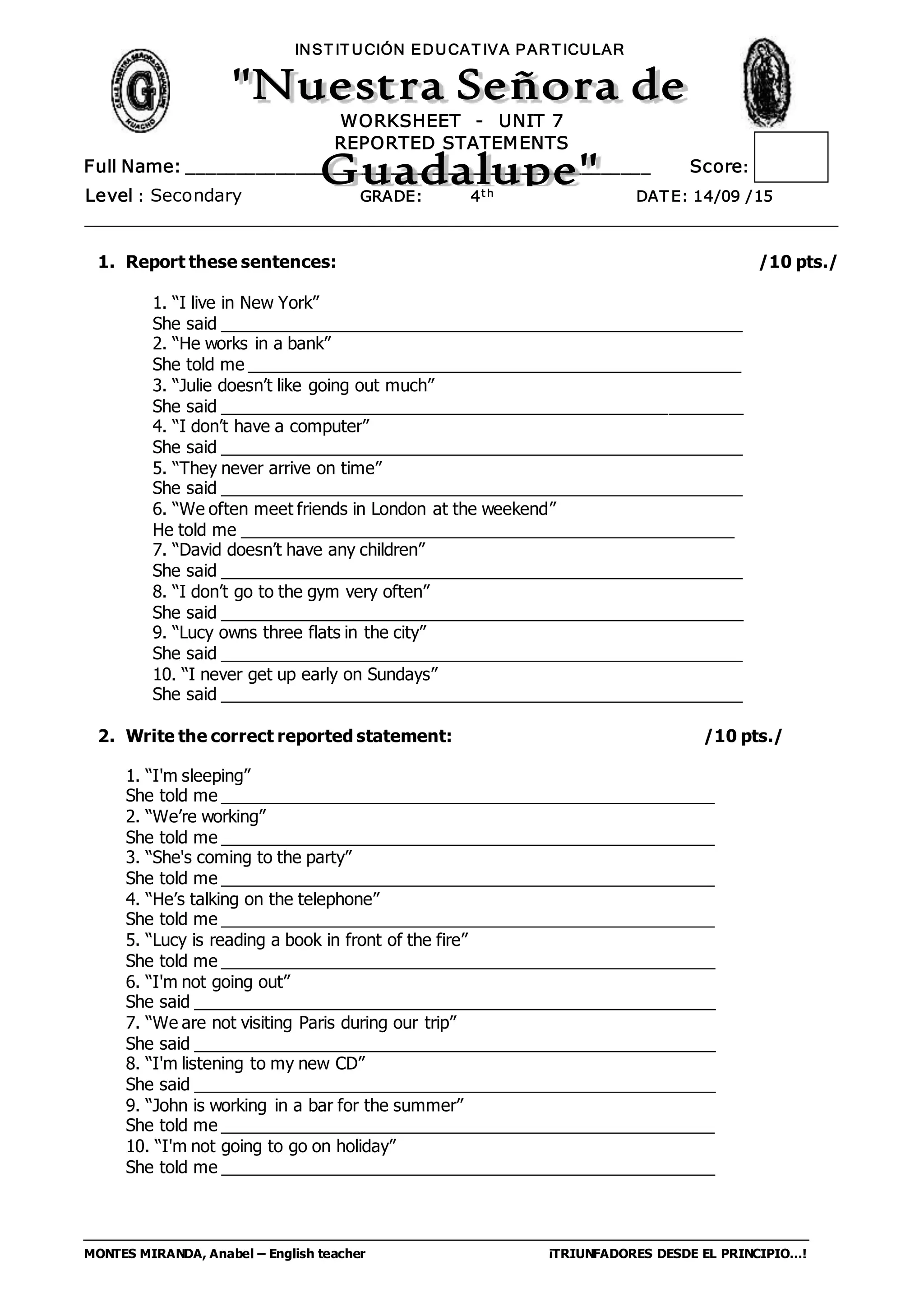 U6 reoprted statementsguia -4 to | DOCX