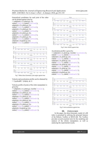 Direct Kinematic modeling of 6R Robot using Robotics Toolbox | PDF