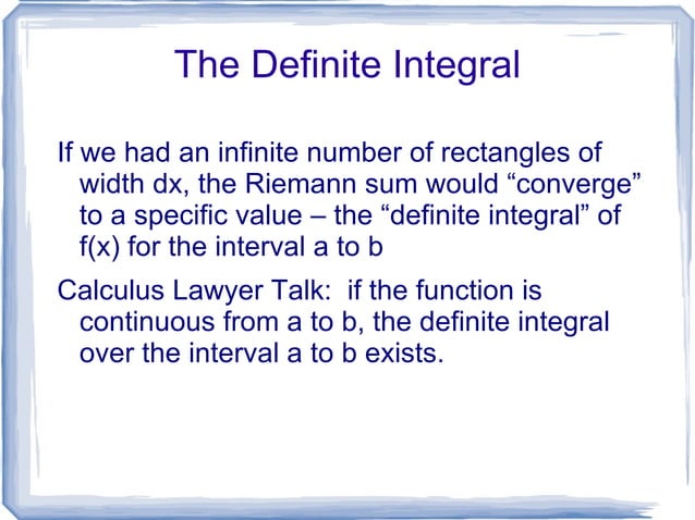U6 Cn2 Definite Integrals Intro | ODP | Physics | Science