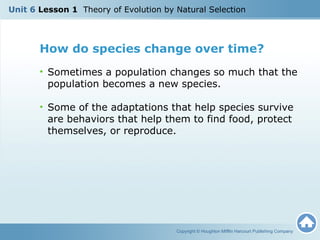 U6 L1 Theory of Evolution by Natural Selection | PPT