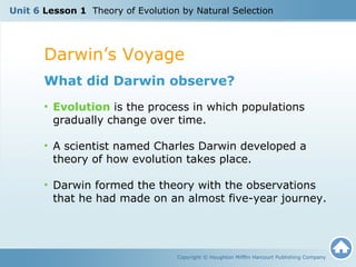 U6 L1 Theory of Evolution by Natural Selection | PPT