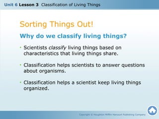 U6 L3 Classification of Living Things | PPT