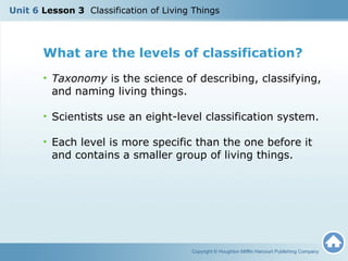 U6 L3 Classification of Living Things | PPT