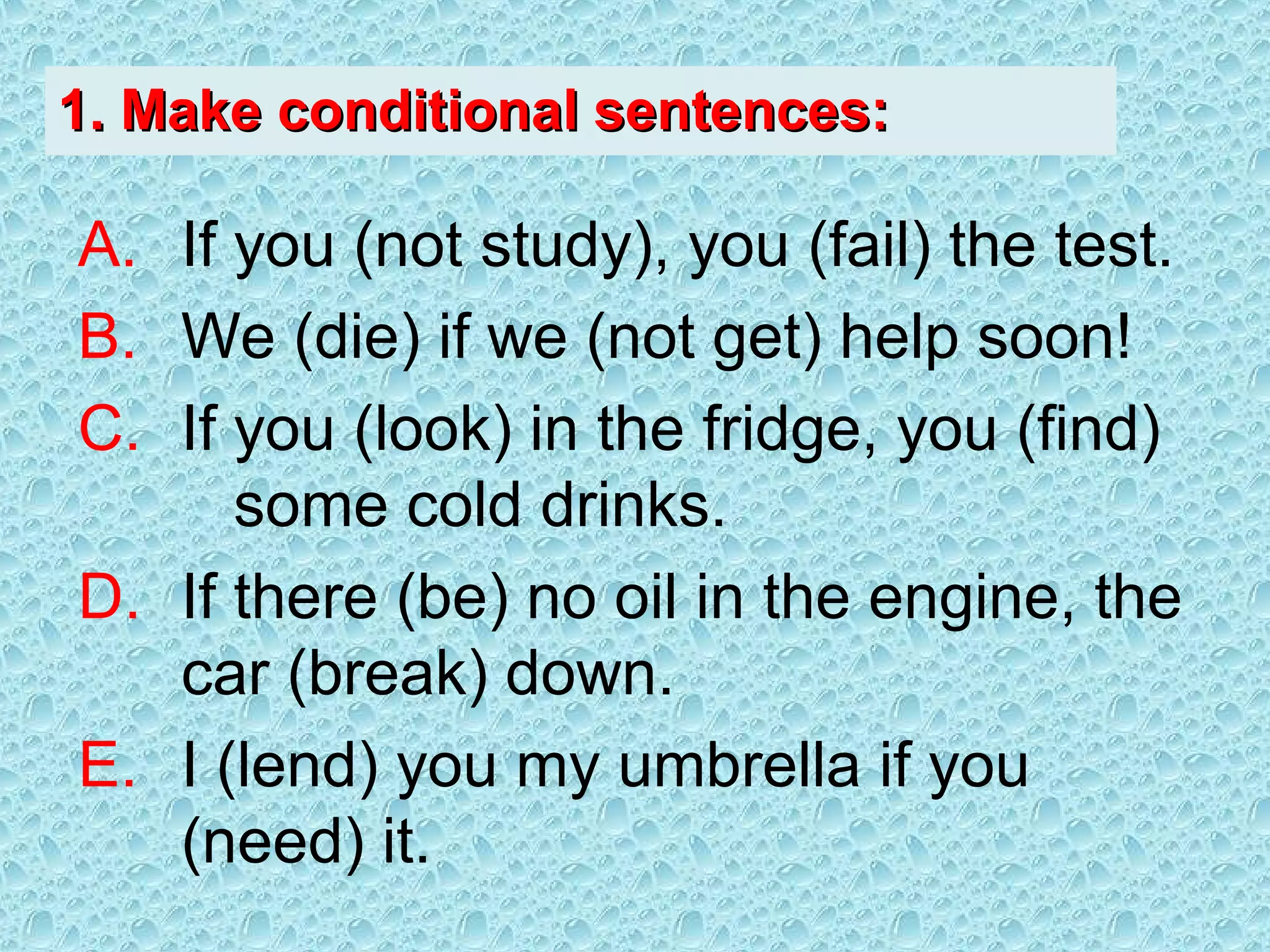 U7 first conditional- activity -5 to - 1b | PPT