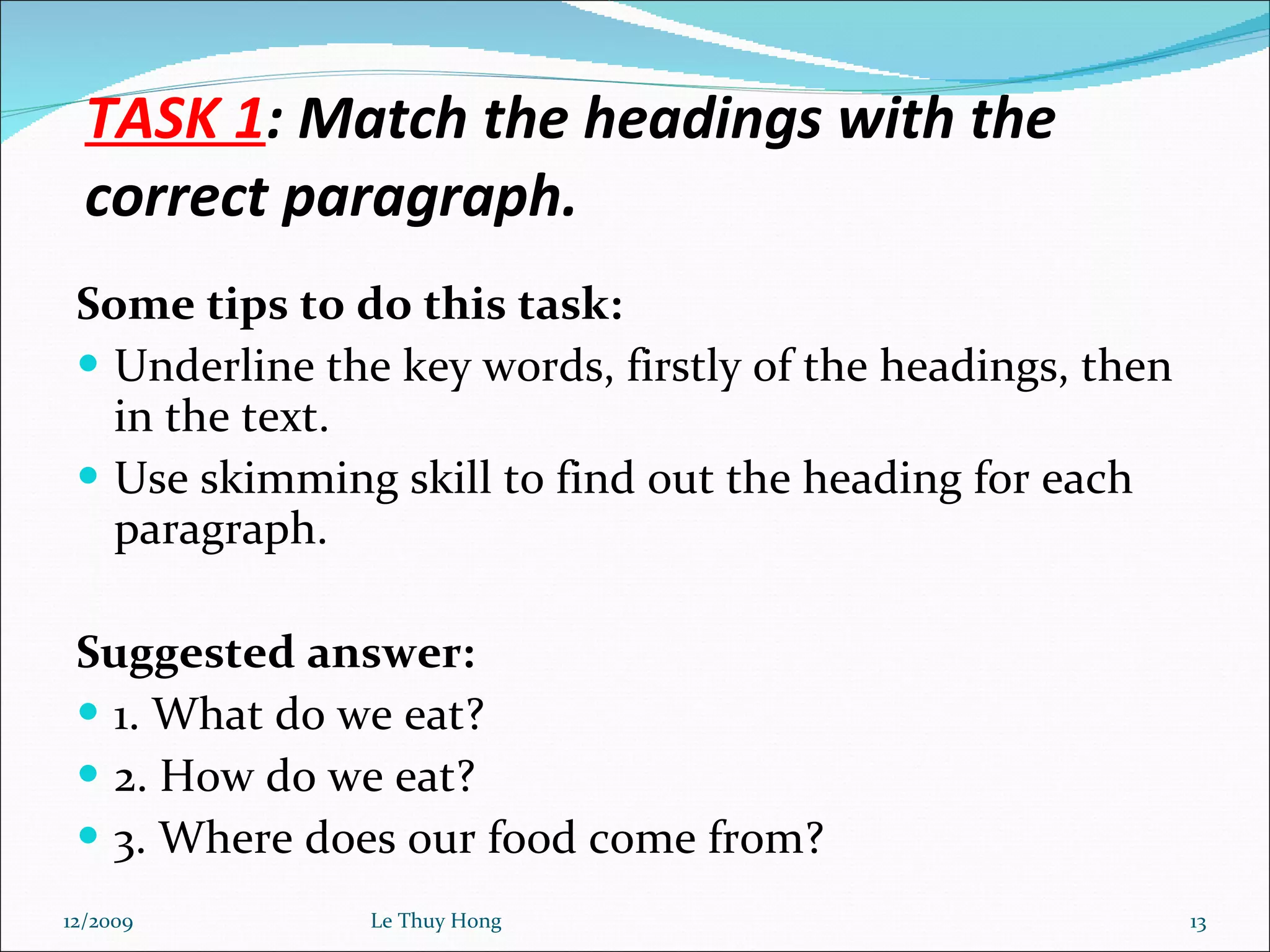 reading- game task 3 | PPT