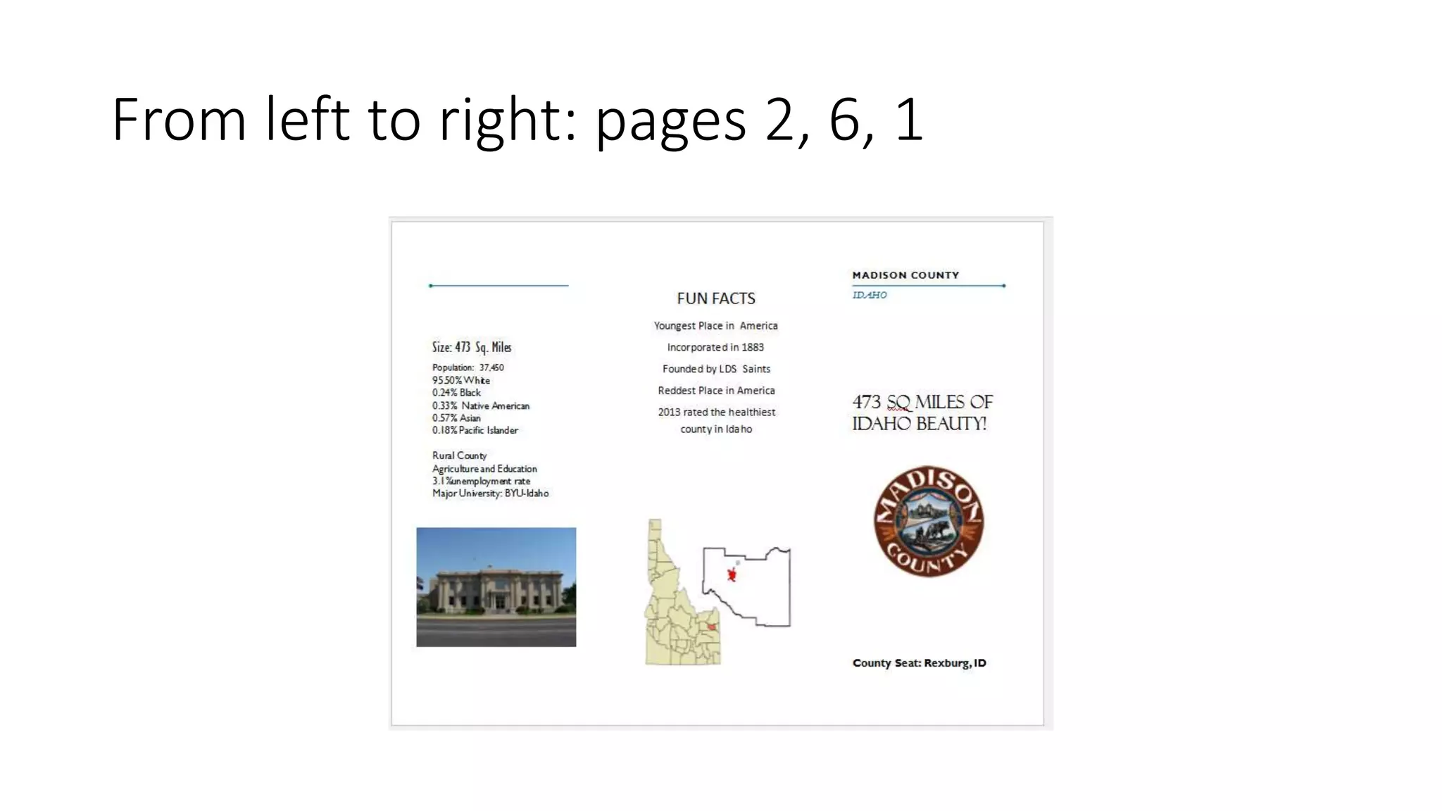 U7 a5 capable county brochure work sample | PPT