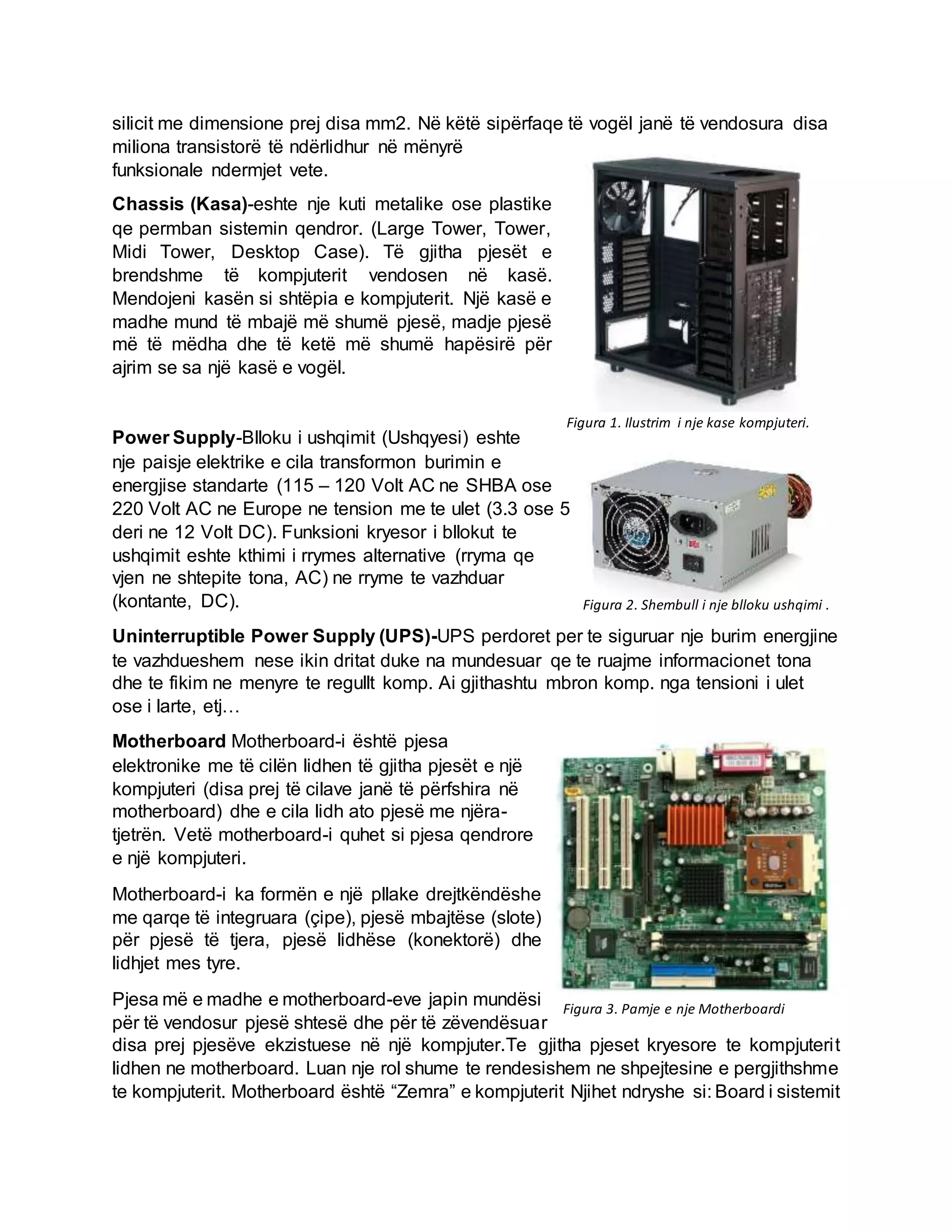 Detyre Kursi - Pjeset fizike te Kompjuterit | DOCX