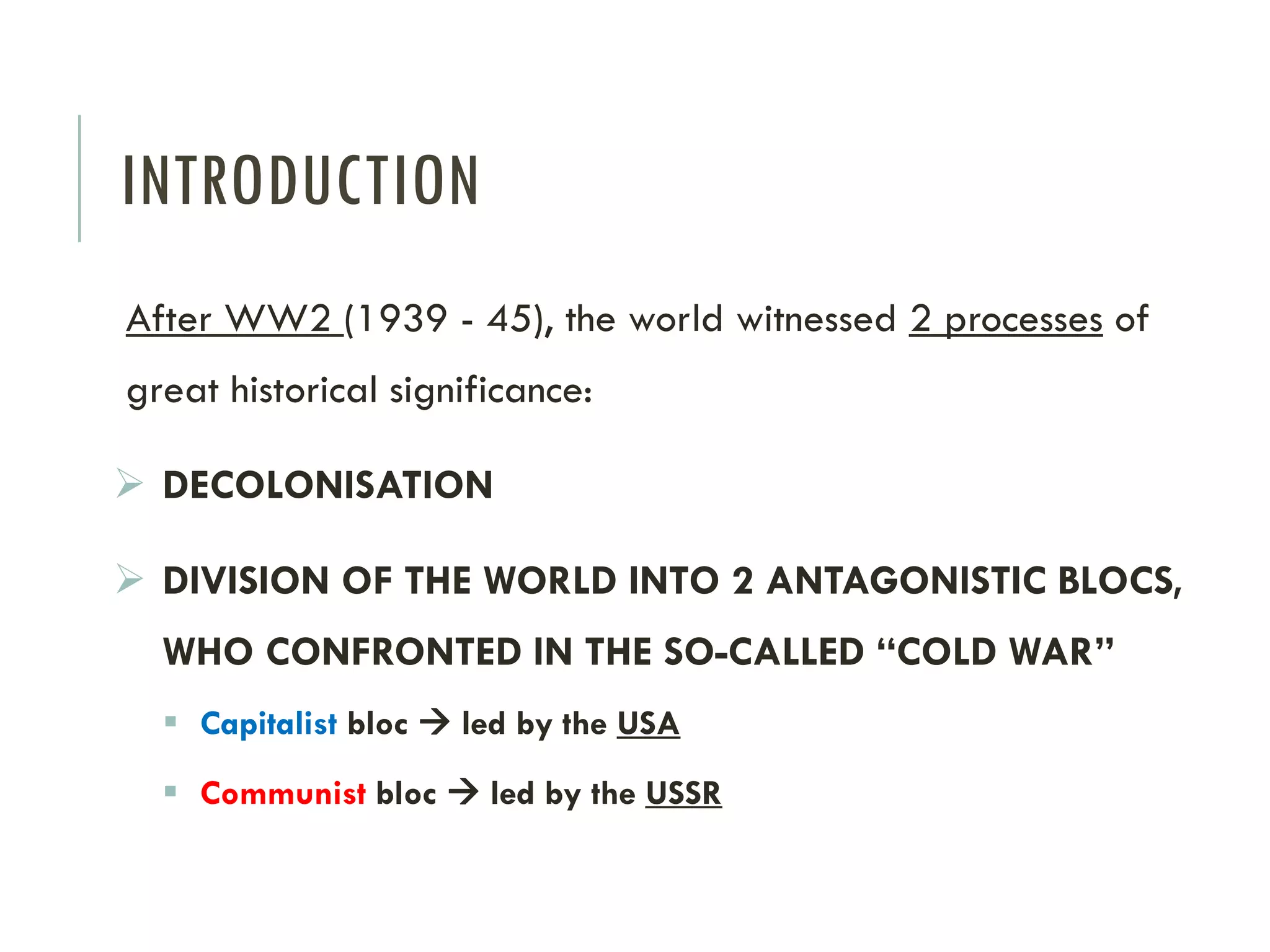 U8. Decolonisation & Cold war | PDF