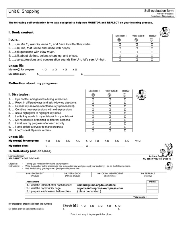 BS2 / U.8 - Self Evaluation form | DOC | Educational Assessment | Education