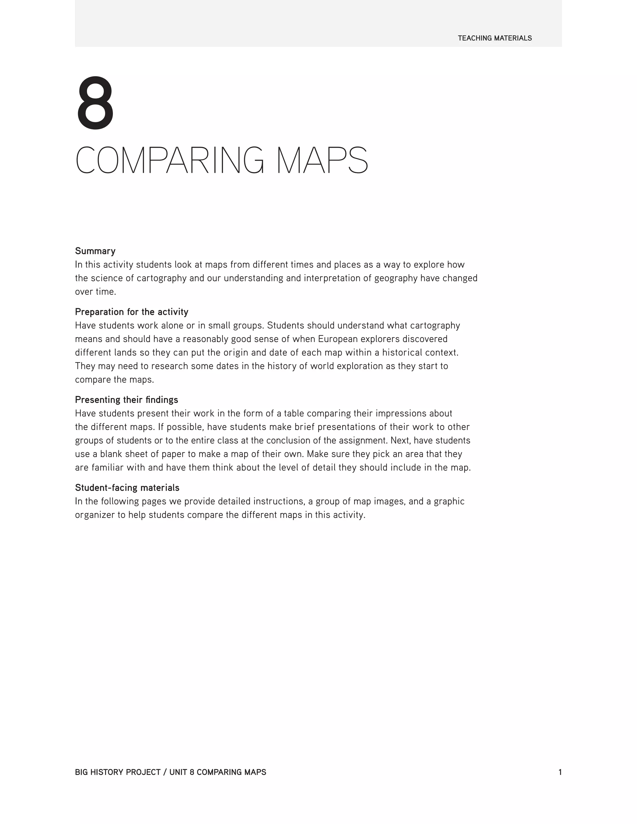 Unit 8: Comparing Maps | PDF