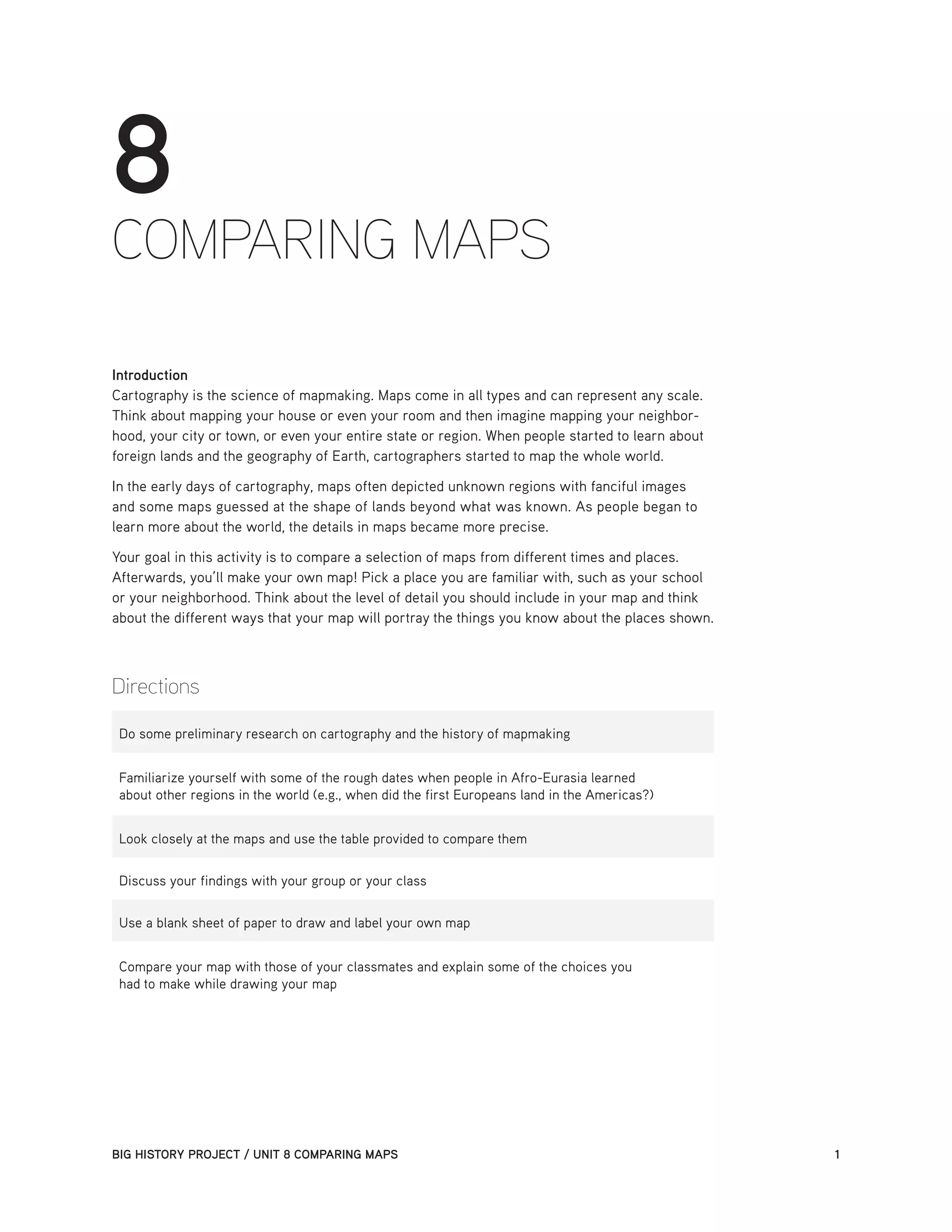 Unit 8: Comparing Maps | PDF