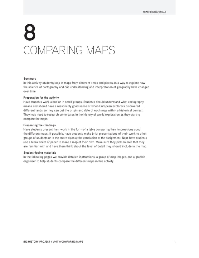Unit 8: Comparing Maps | PDF