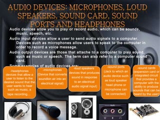 AUDIO DEVICES, FORMATS AND CODECS | PPT