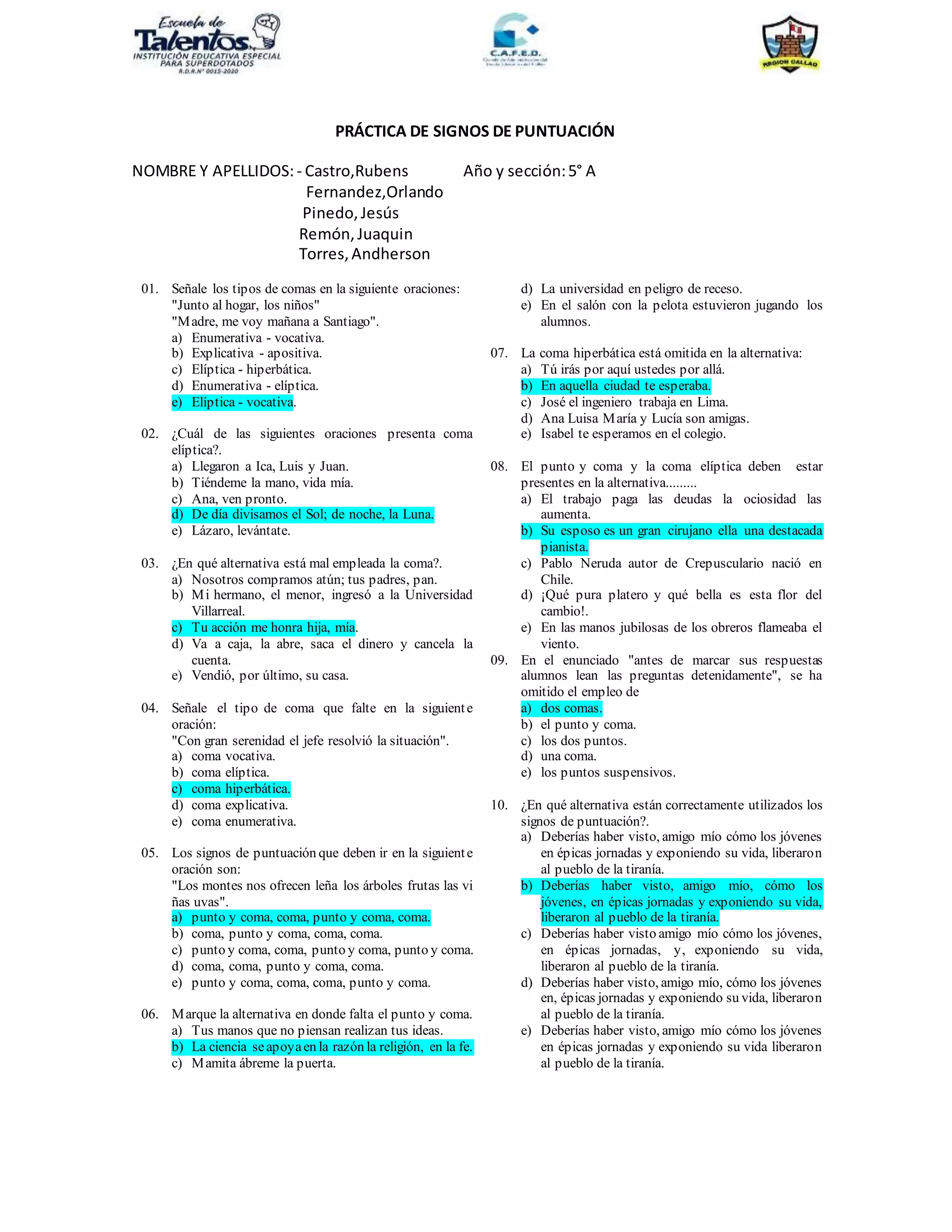Practica de_coma_y_de_puntos_comunicacion | DOCX