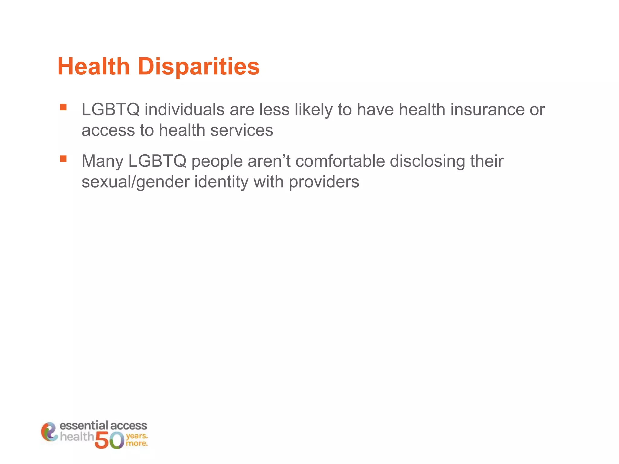 Providing inclusive care for LGBTQ patients at SBHCs | PPTX