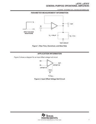 uA741 General Purpose Operational Amplifier | PDF
