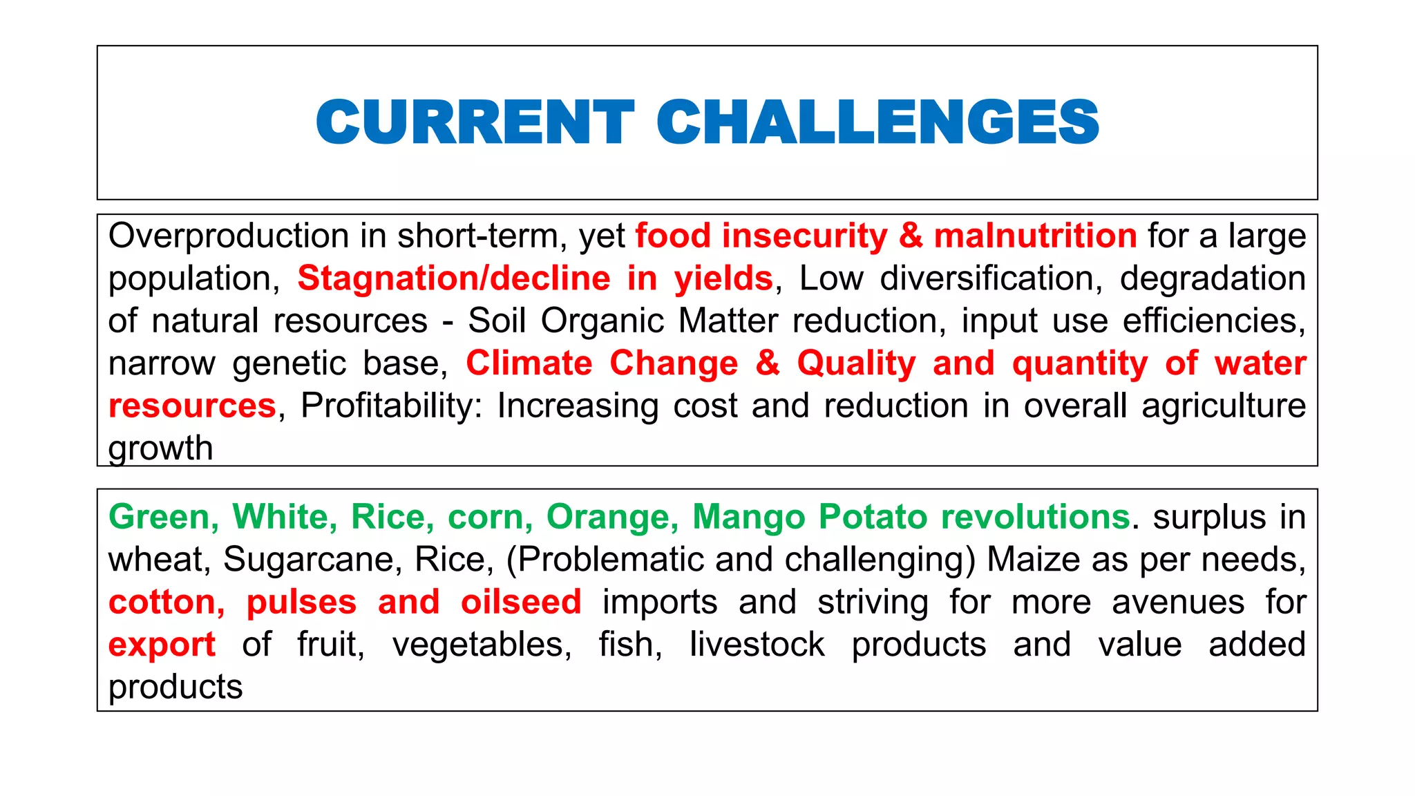 “Pak-Agriculture outlook: Past, Present and Future” | PPTX