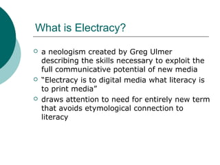 Introduction to Electracy | PPT
