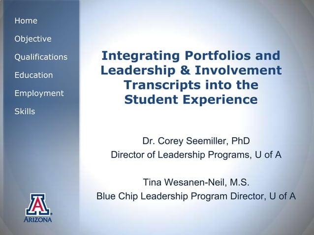 Integrating Portfolios and Leadership & Involvement Transcripts into ...