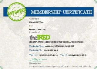 IRED Membership Certificate | PPT