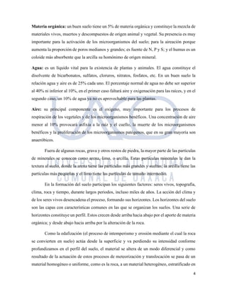 Perfil, tipos y propiedades físicas, químicas y biológicas dle suelo | PDF