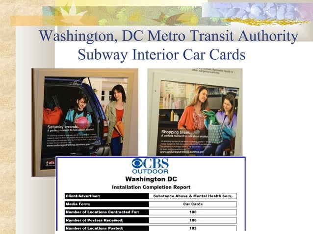 SAMHSA Underage Drinking DC OOH Poster Campaign | PPT