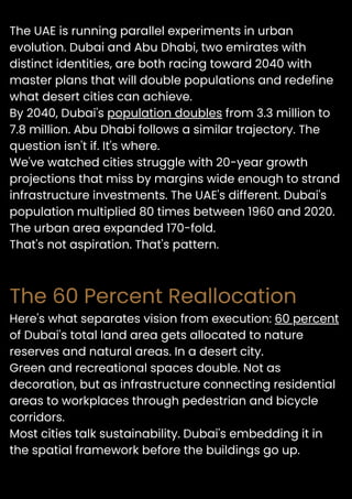 UAE 2040: A Blueprint for the Future Cities of Dubai & Abu Dhabi | PDF