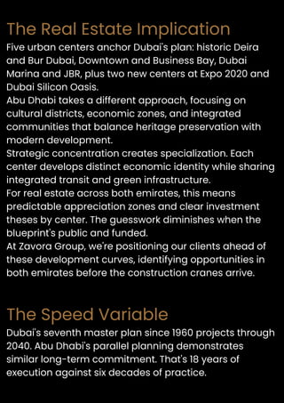 UAE 2040: A Blueprint for the Future Cities of Dubai & Abu Dhabi | PDF