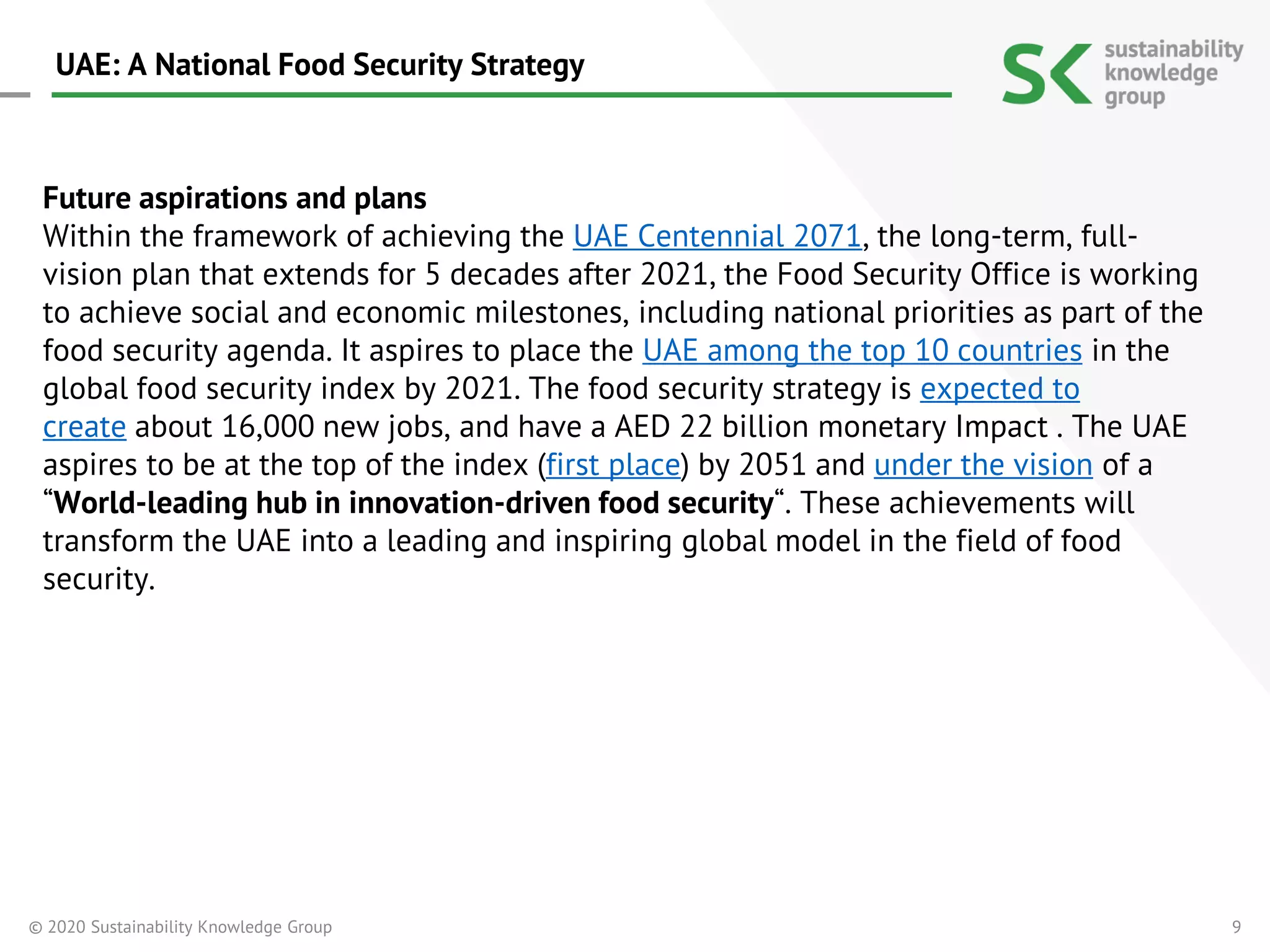 UAE: A National Food Security Strategy | PDF