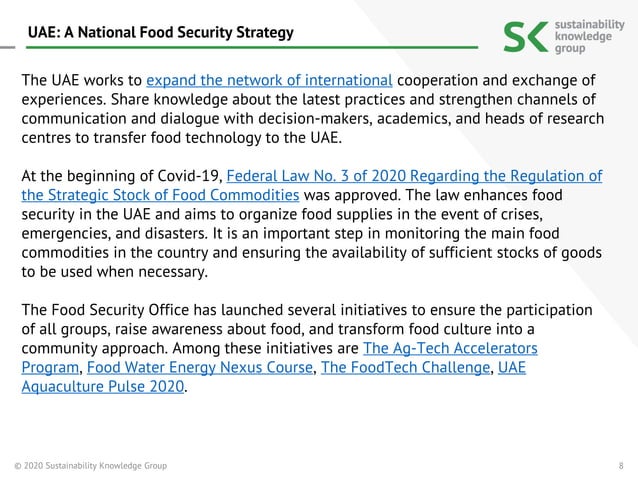 UAE: A National Food Security Strategy | PDF