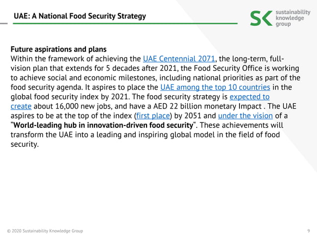 UAE: A National Food Security Strategy | PDF