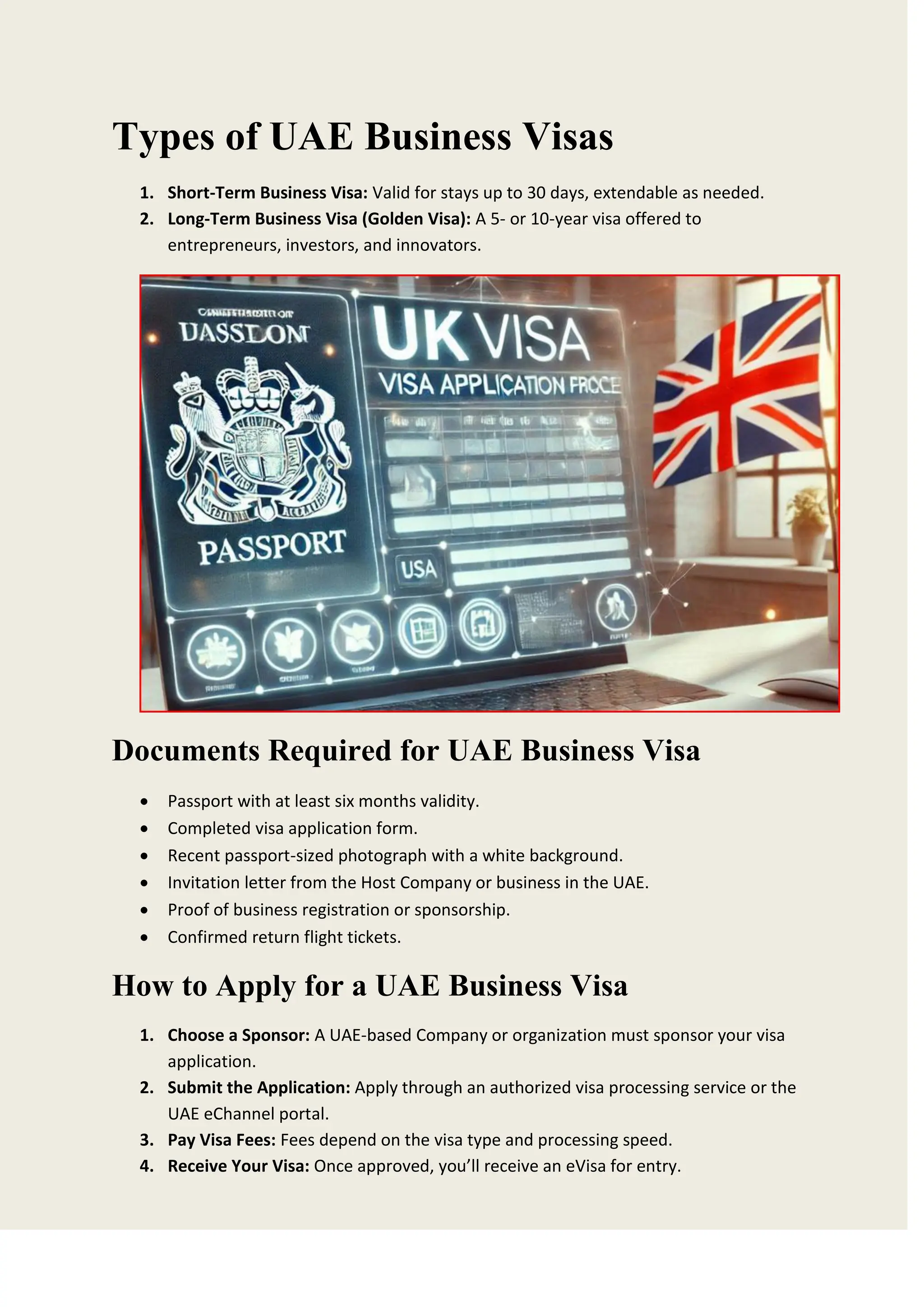 Types of UAE Business Visas - Rama Overseas | PDF