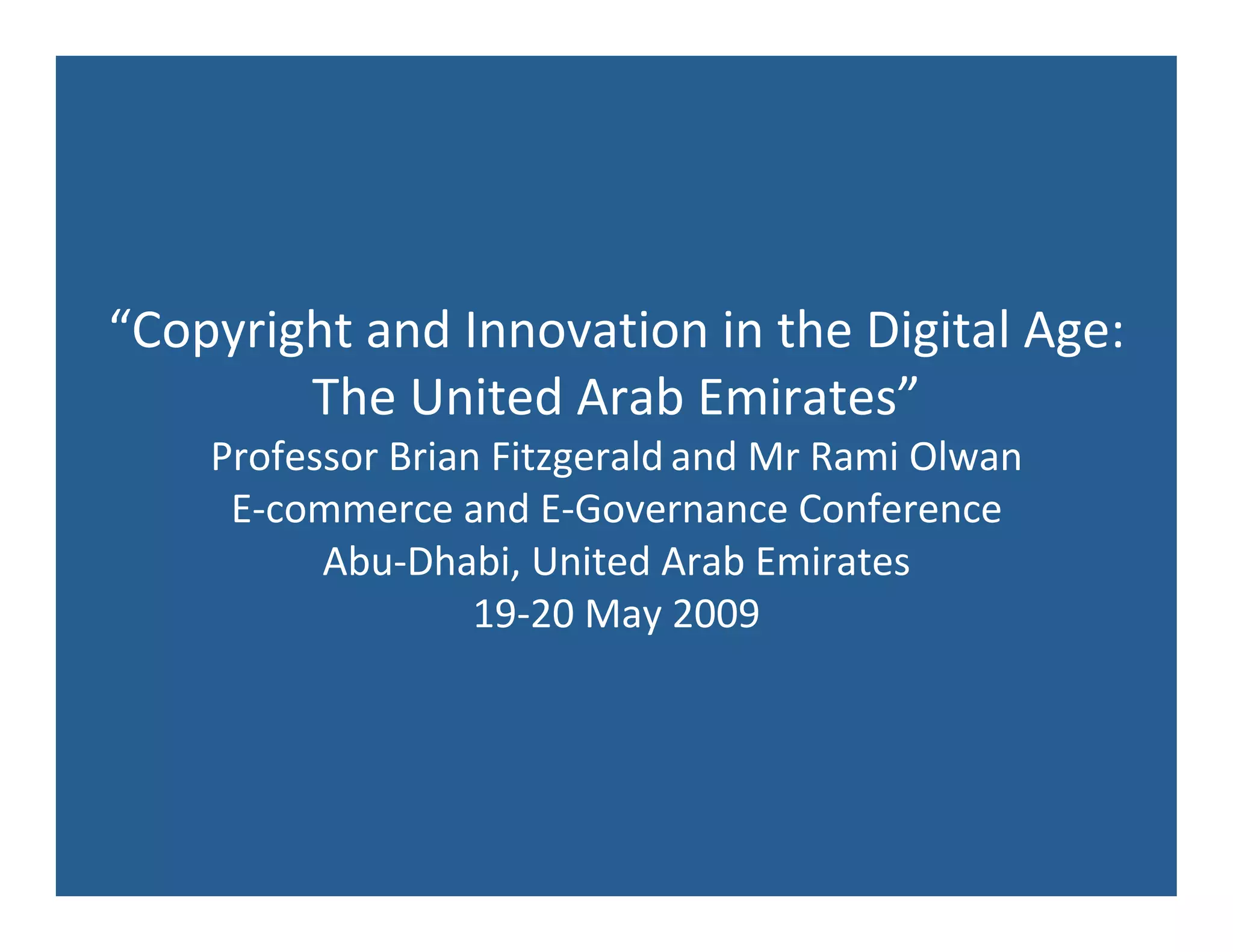 UAE e-transaction conference | PPT