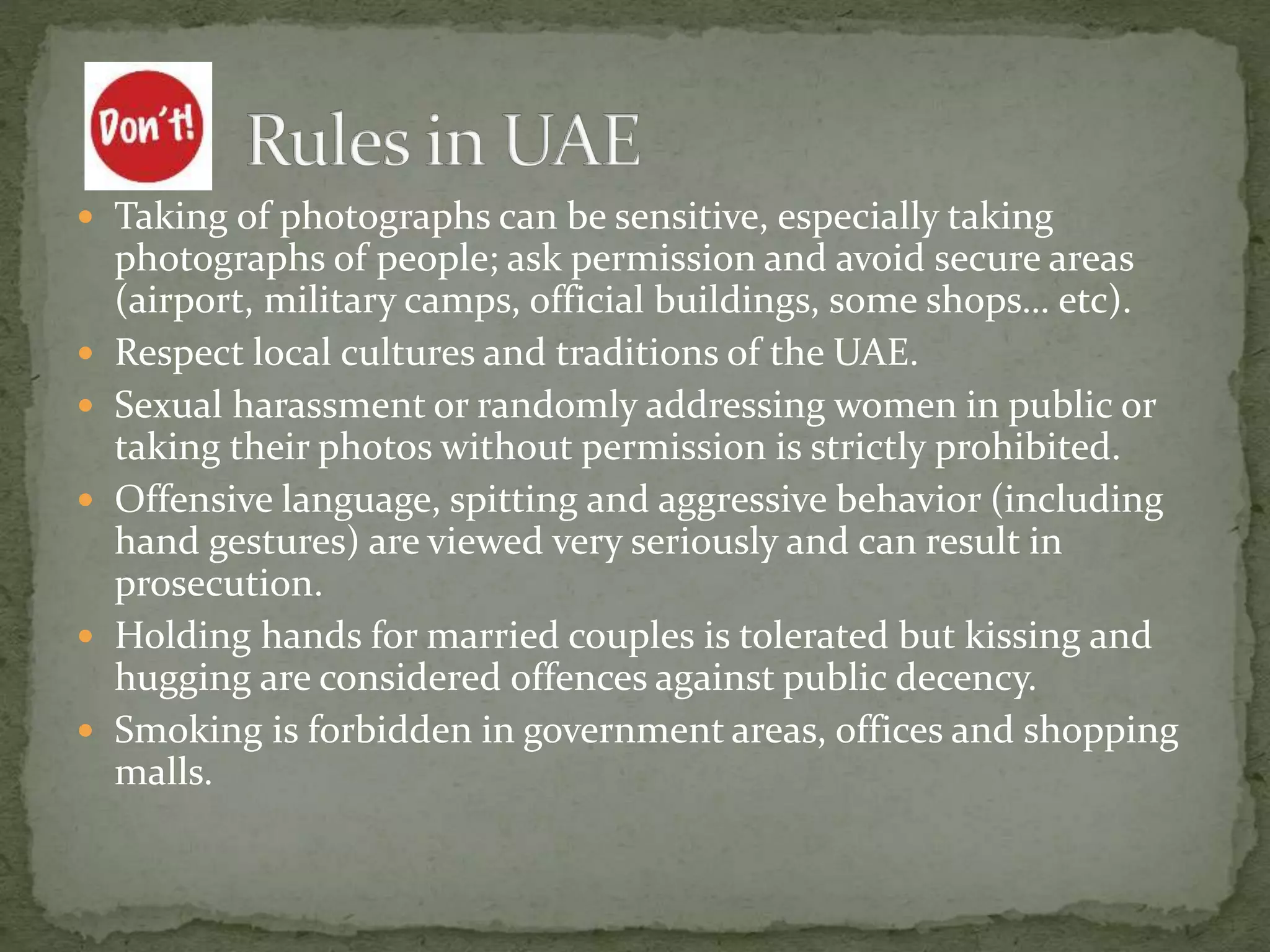 UAE Culture, Customs And Etiquette | PPSX