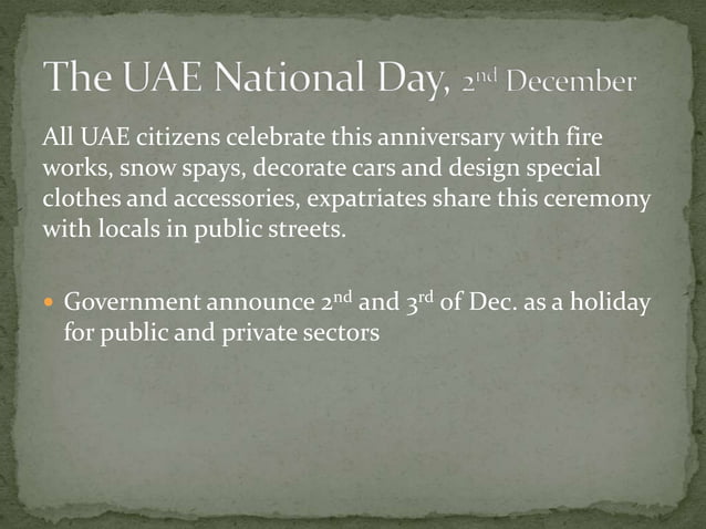 UAE Culture, Customs And Etiquette | PPSX