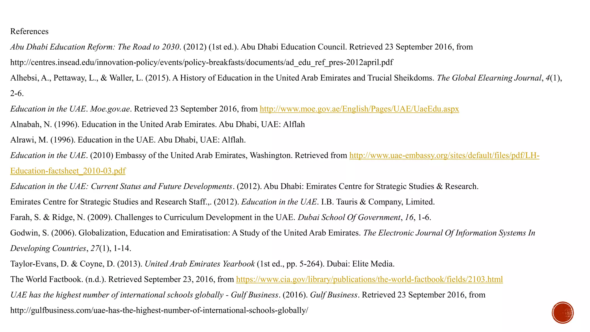 UAE educational development | PPTX