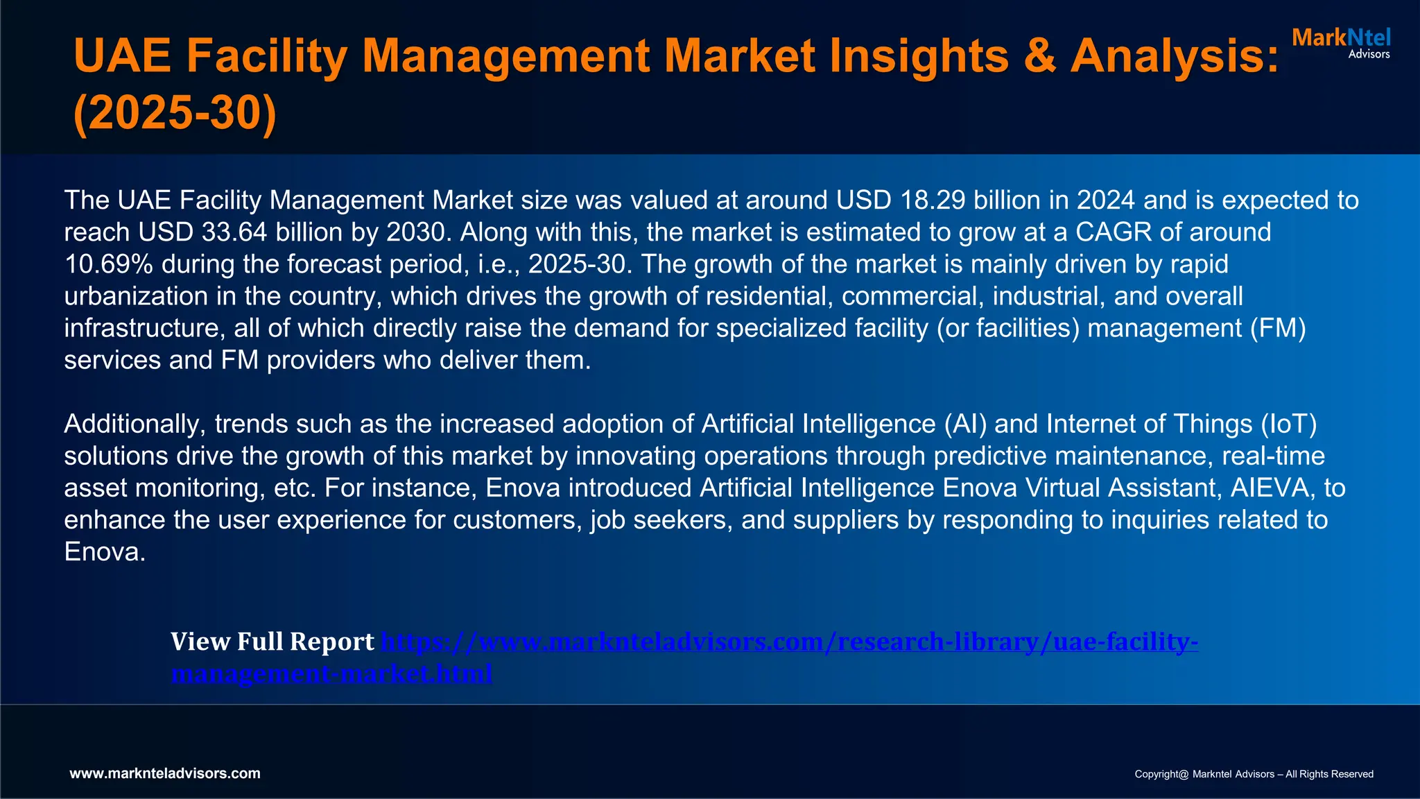 UAE Facility Management Market Research Report By 2030 | PDF