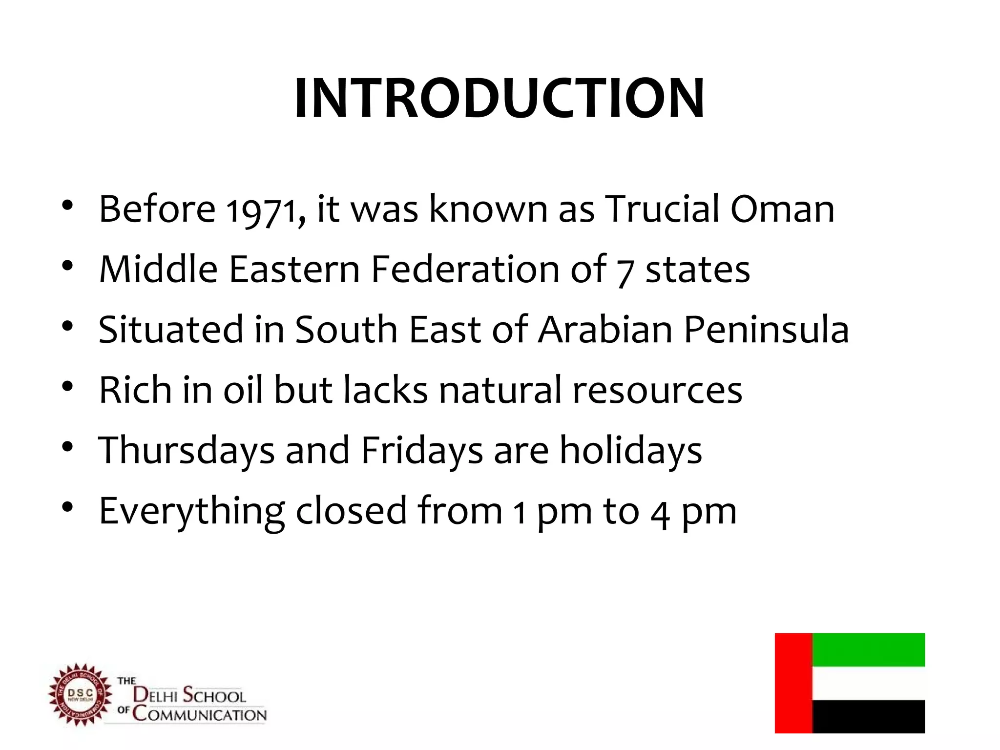 UAE Culture Presentation | PPT