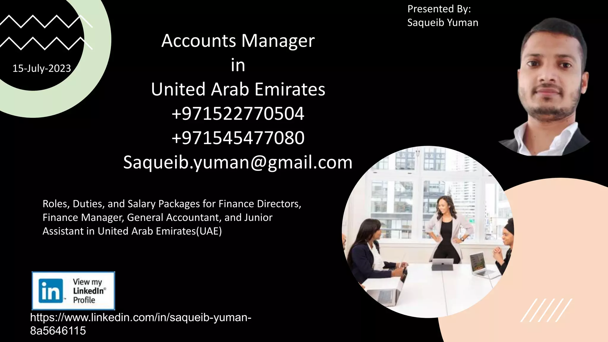 UAE Finance Managers and Accountant Roles Duties and Salary Package | PPTX