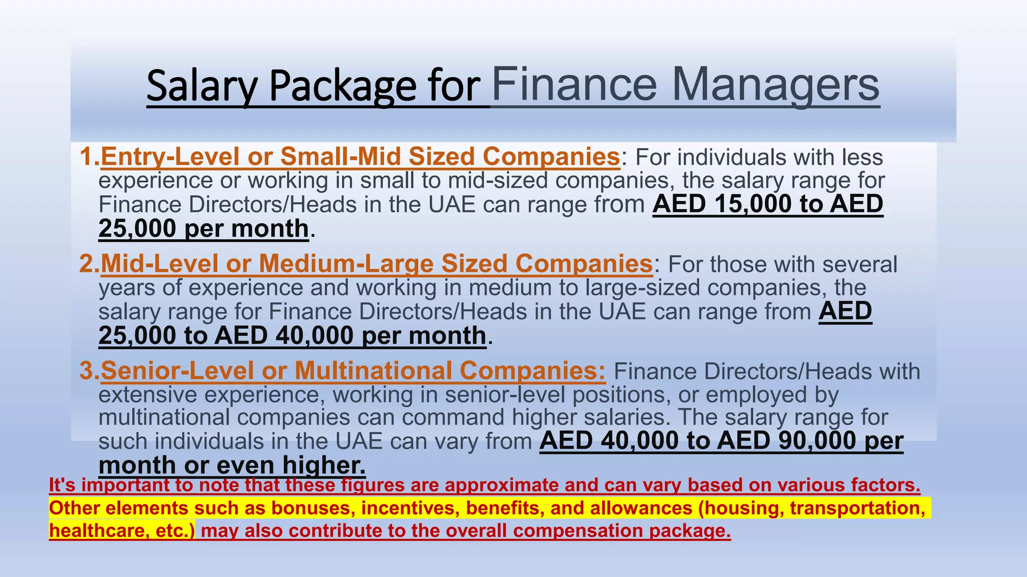 UAE Finance Managers and Accountant Roles Duties and Salary Package | PPTX