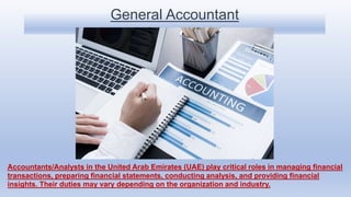 UAE Finance Managers and Accountant Roles Duties and Salary Package | PPTX