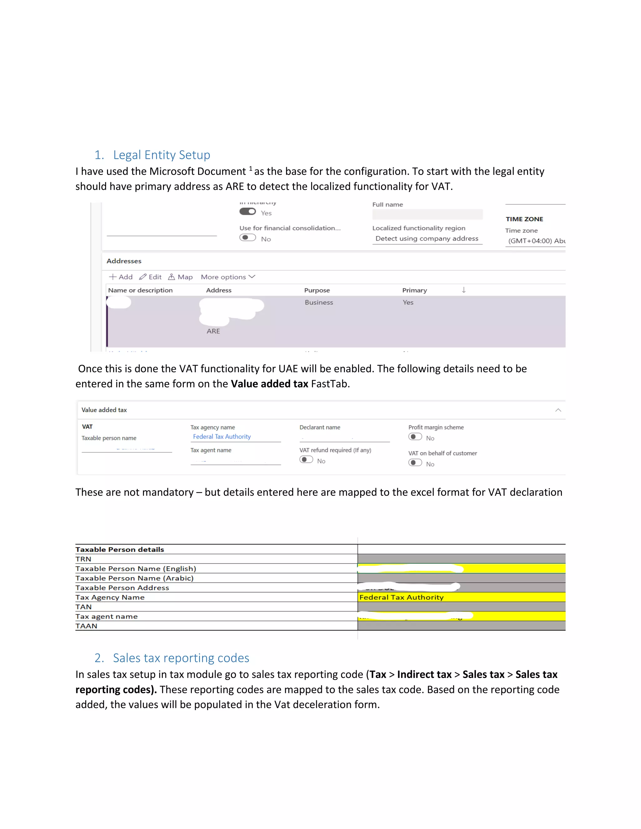 UAE FTA Vat declaration - config guide | PDF