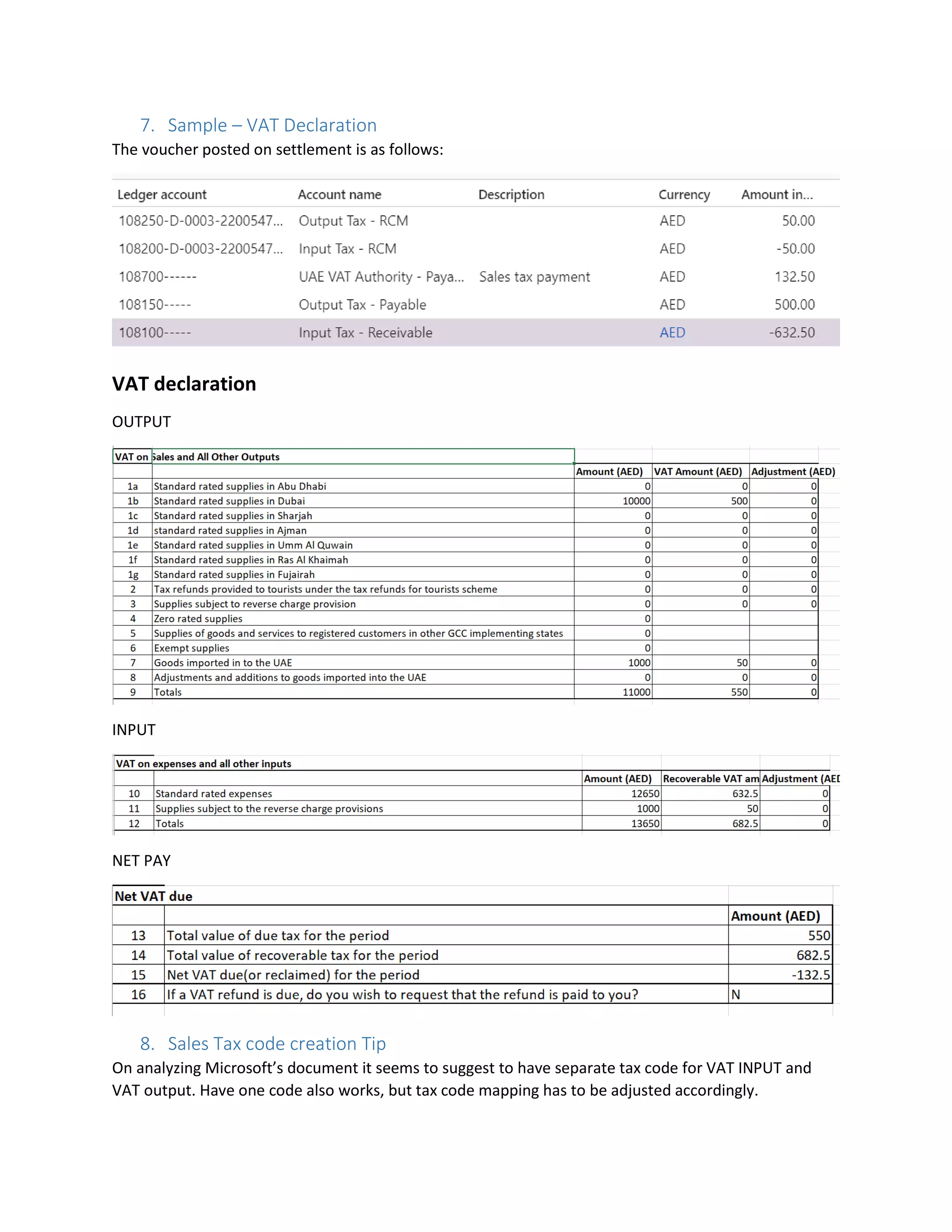 UAE FTA Vat declaration - config guide | PDF
