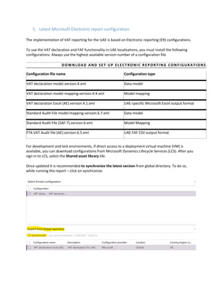UAE FTA Vat declaration - config guide | PDF