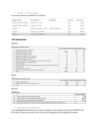 UAE FTA Vat declaration - config guide | PDF
