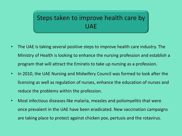 Uae health care | PPTX | Infectious Diseases | Diseases and Conditions